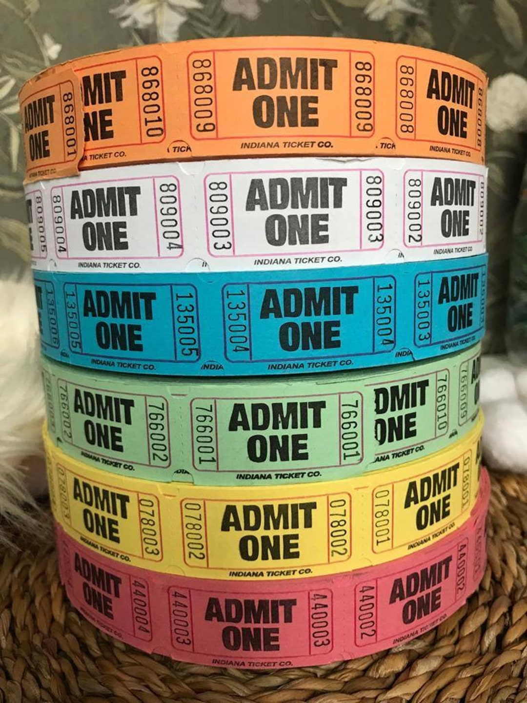 Admit One Tickets in 6 Colors | 10 Pieces - Etsy
