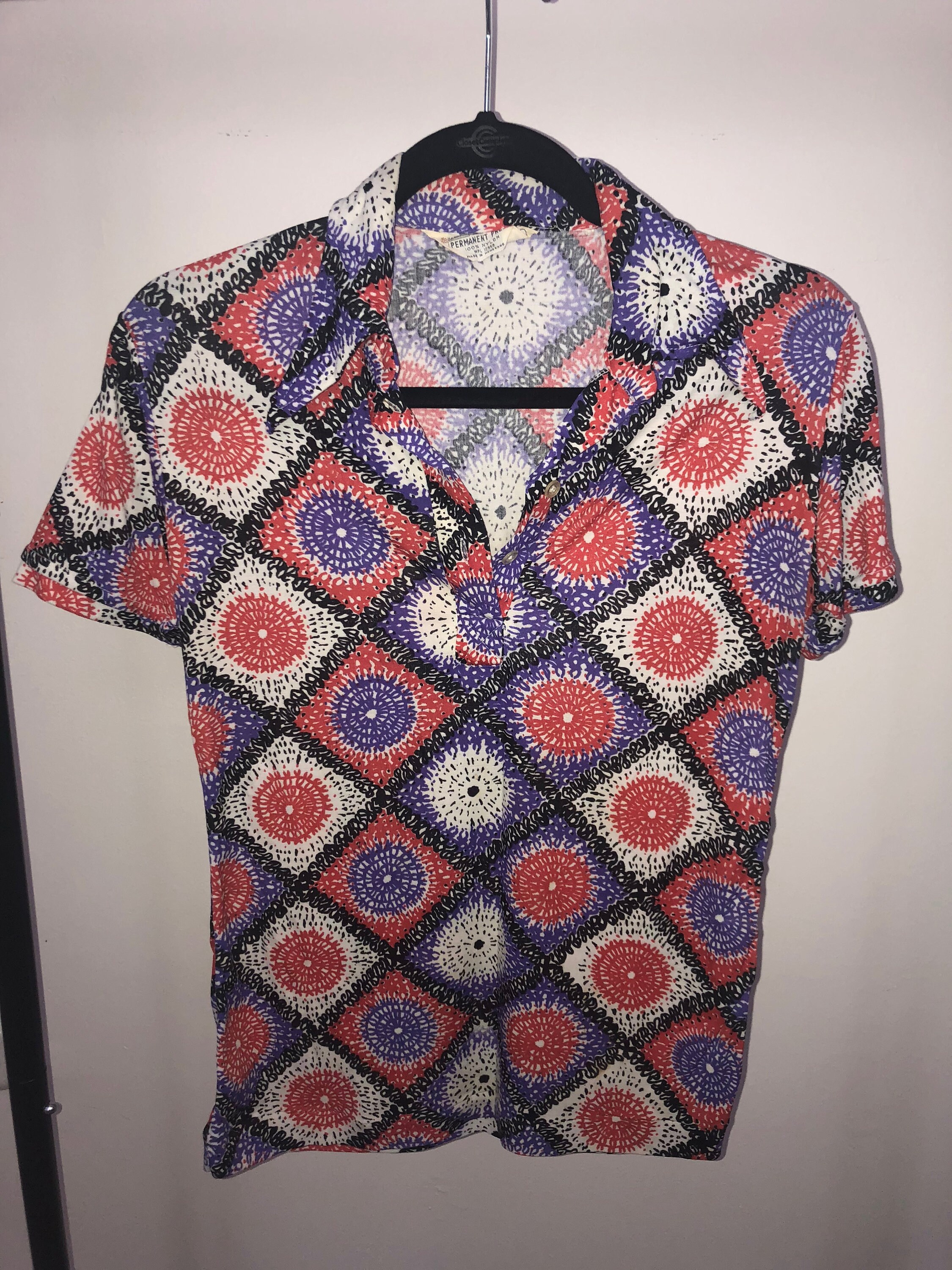 Polo de poliéster de los años 70 - Etsy España