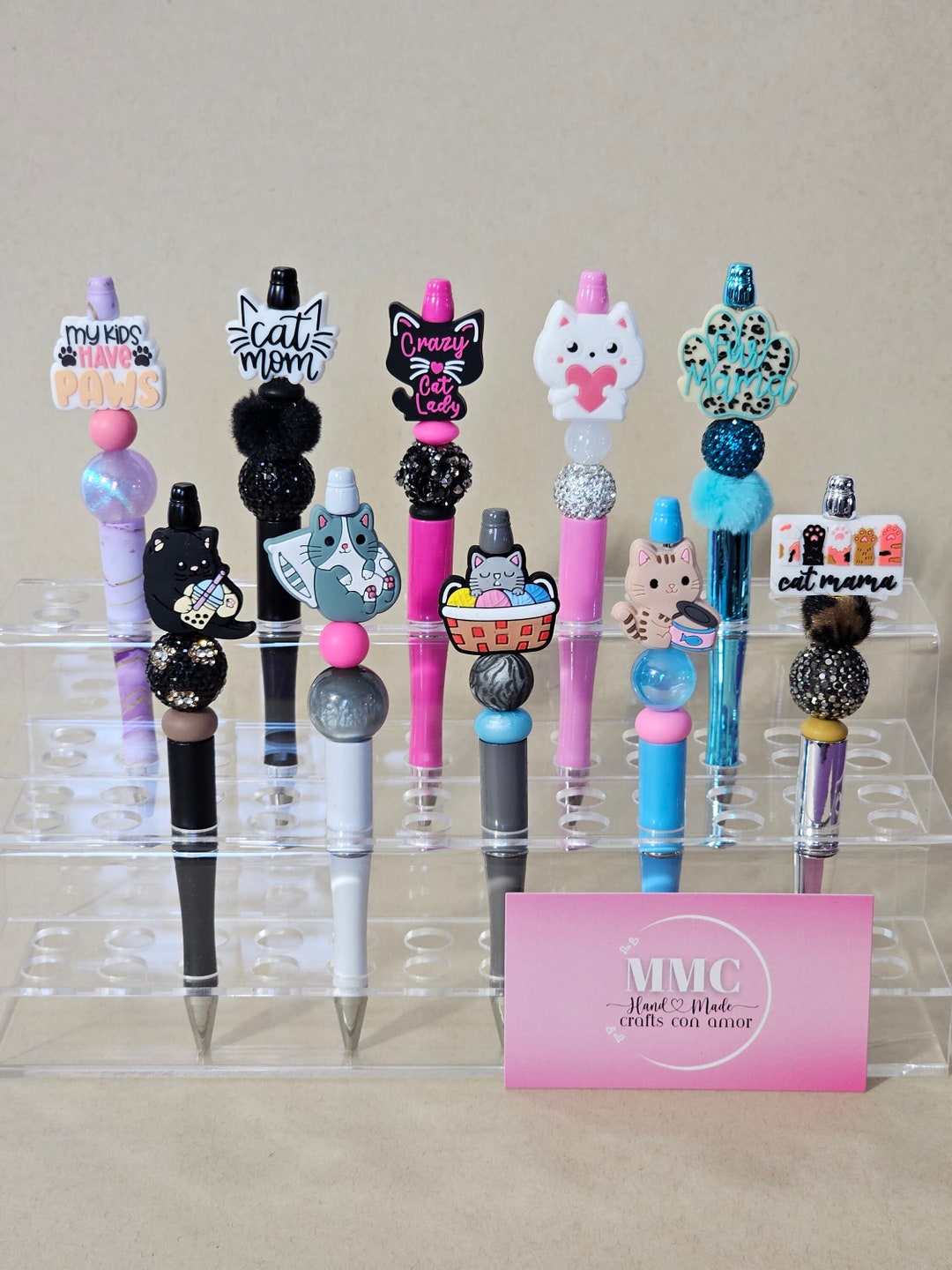 Custom Beaded Cat Pens, Cat Mama, Fur Mama, Pets, Gift for Pet Owners ...