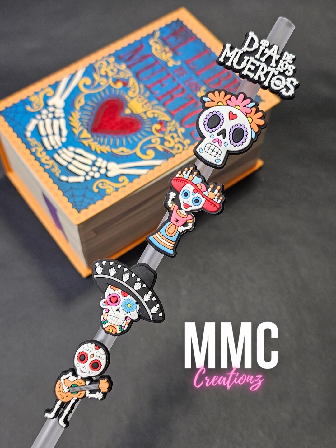 NEW Dia De Los Muertos Straw Charms, Catrina, Sugar Skulls, Skeletons ...