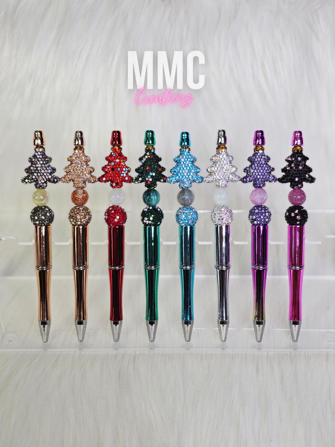 NEW Custom Beaded Holiday Rhinestone Christmas Tree Pens, Clay ...