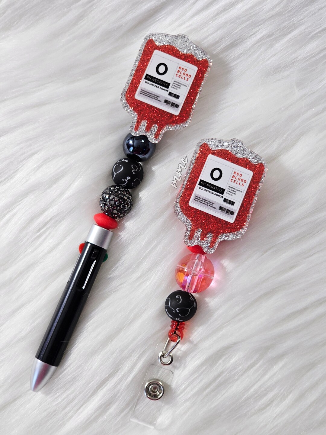 Custom Acrylic Nurse Blood Ivy Badge Reel and Pen Set, Phlebotomist ...