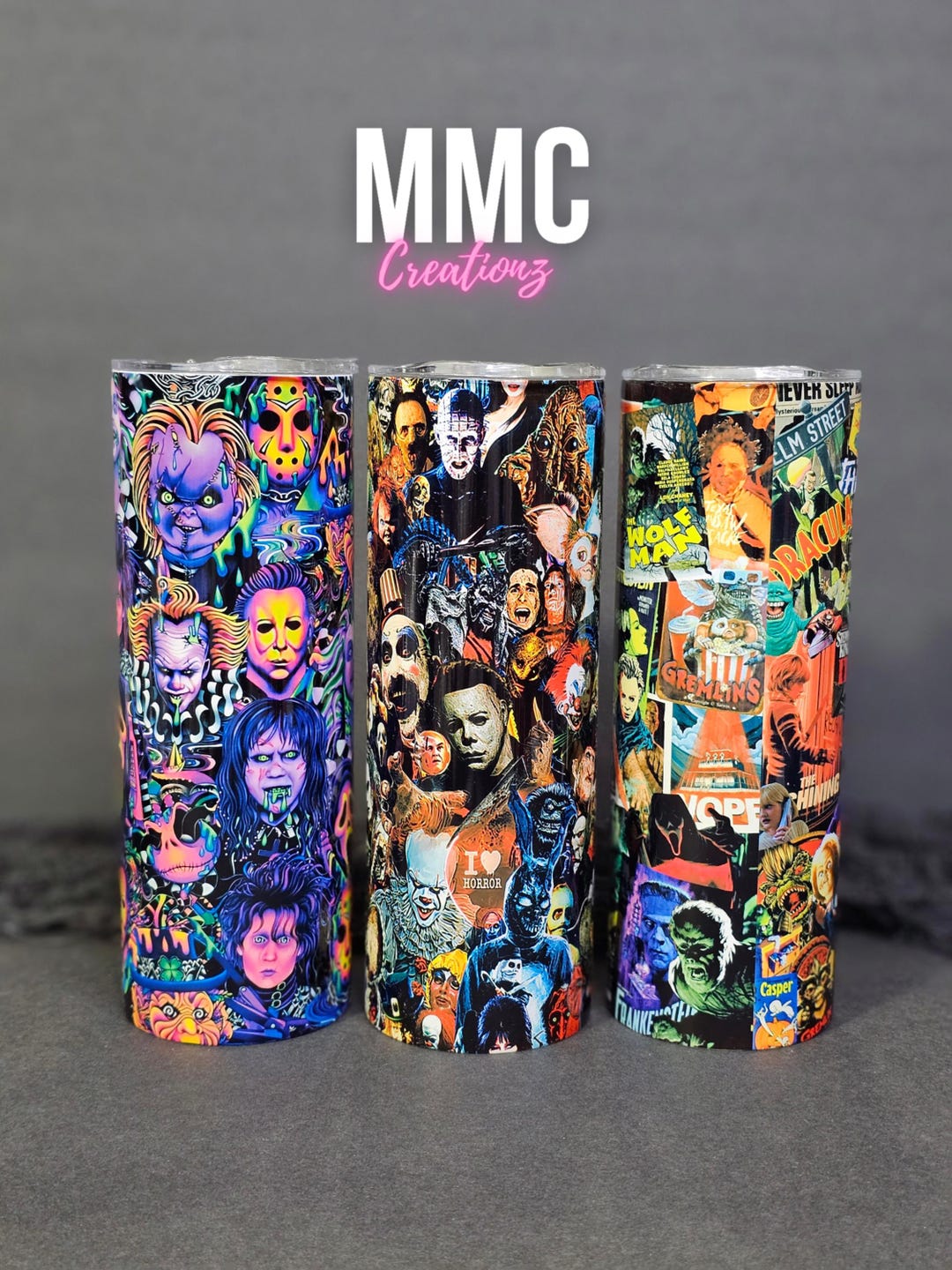Halloween Horror Tumblers, Collage, Drip, Stainless Steel 20oz, Tumbler ...