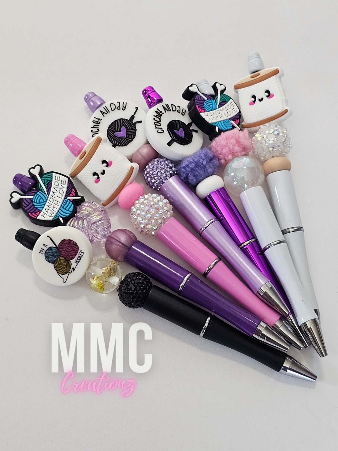 Custom Beaded Crochet Pens, Yarn Handmade Pen, Sewers, Thread, Crafters ...