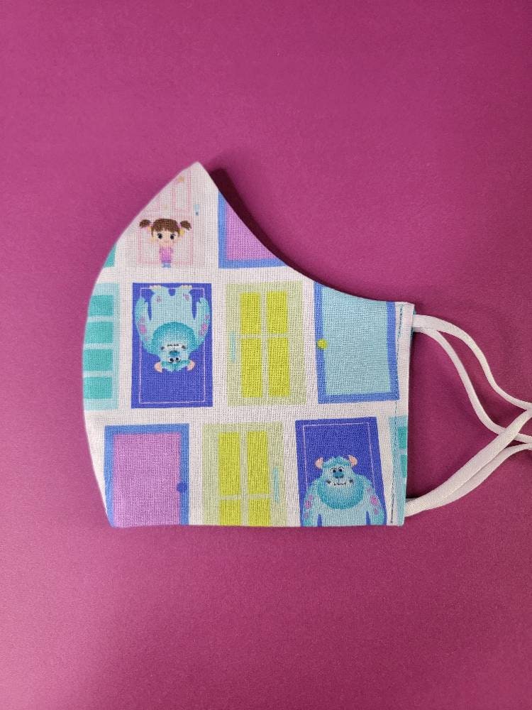 Disneys Monsters Inc Kids Facemask Sully and Mike Mask 100% - Etsy