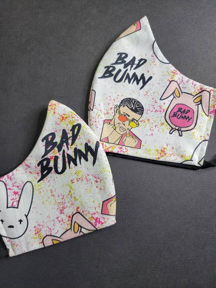 Bad Bunny Facemask Benito Multicolor Picture Mask Bad Bunny | Etsy
