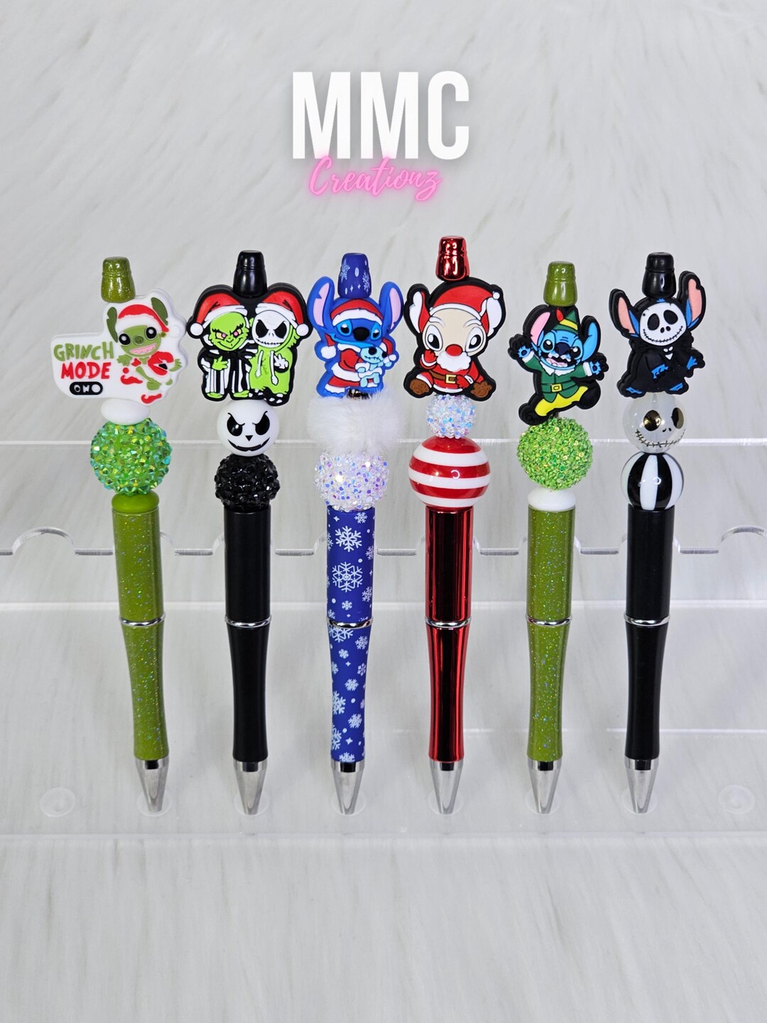 Christmas Character Custom Beaded Pens, Santa, Elf, Holiday Pens ...