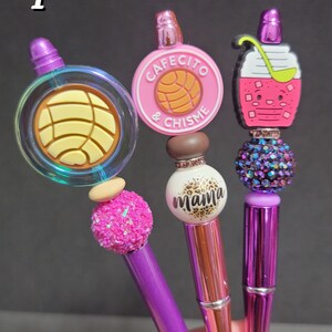 Custom Beaded Mexican Snack Pens, Conchas, Cafecito Y Chisme, Taco ...
