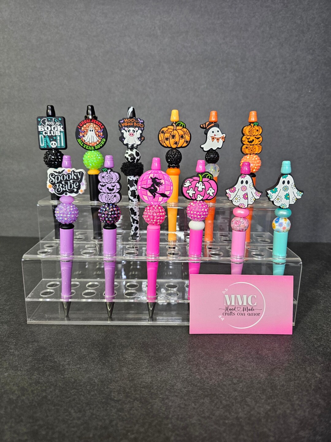 Custom Beaded Cute and Spooky Halloween Ghost Pens, Pumpkin, Witch, Cow ...
