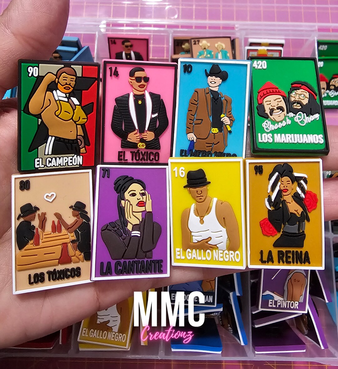 Mexican Theme Loteria Cards Shoe Charms, Singer, Artist, Boxing, Toxico ...