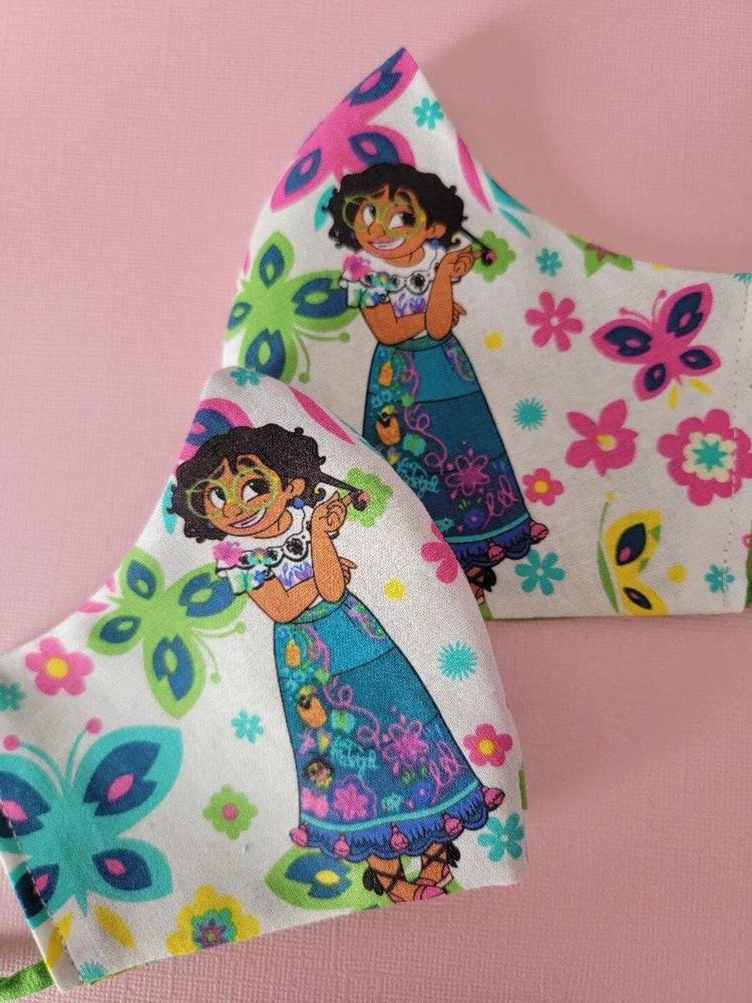 Girls Kids Facemask, 100% Cotton, Double Layered, Adjustable Straps ...