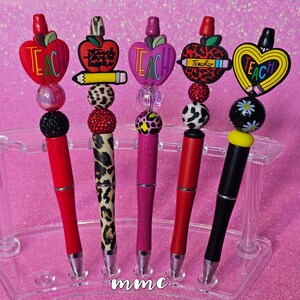 Updated NEW Custom Beaded Apple Pens, Teachers Pen, School Supplies ...