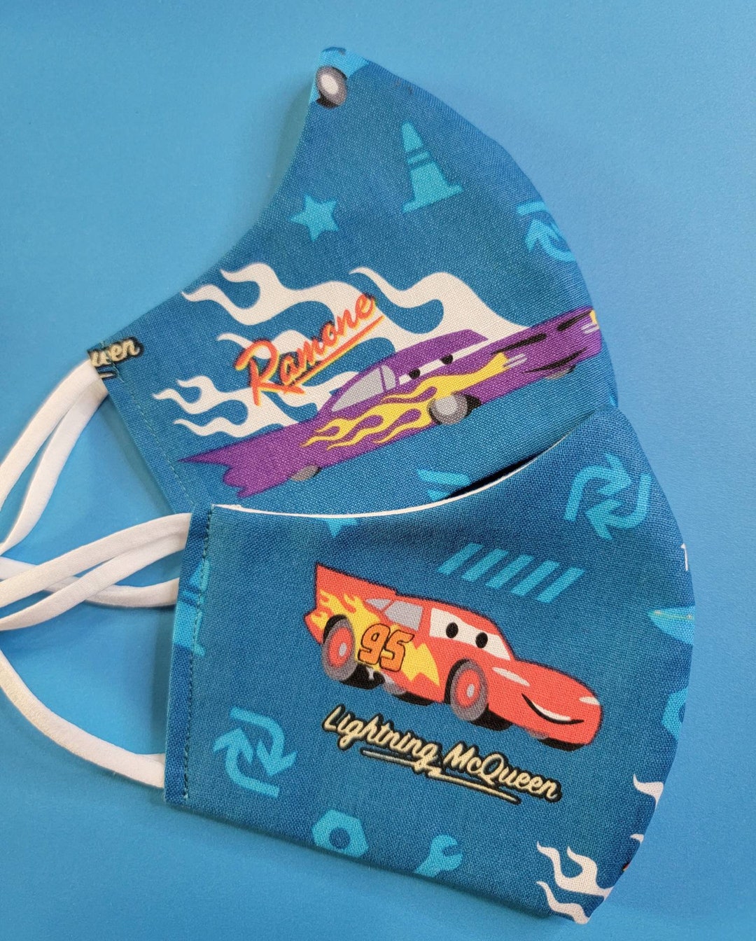 Disneys Cars Lightning Mcqueen Kids Facemask 100% Cotton - Etsy