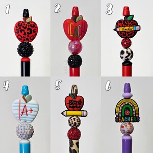 Updated NEW Custom Beaded Apple Pens, Teachers Pen, School Supplies ...