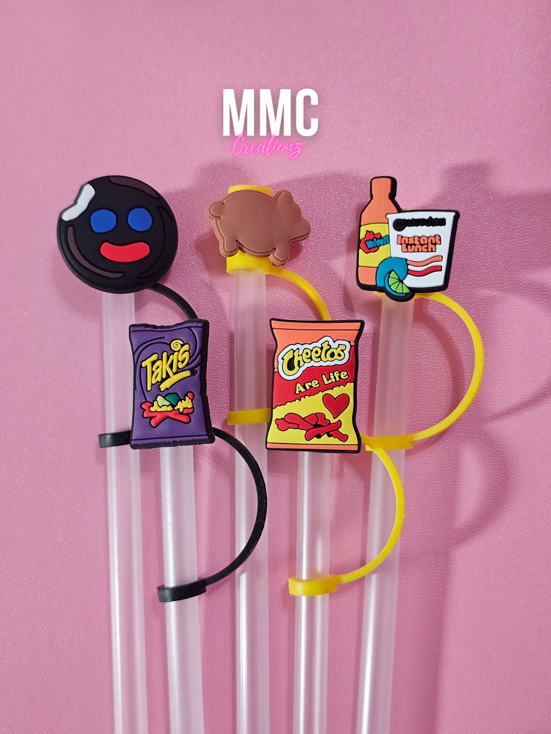 Mexican Snacks Y Dulces Straw Toppers, Chips, Dulce, Noodles, Puerquito ...