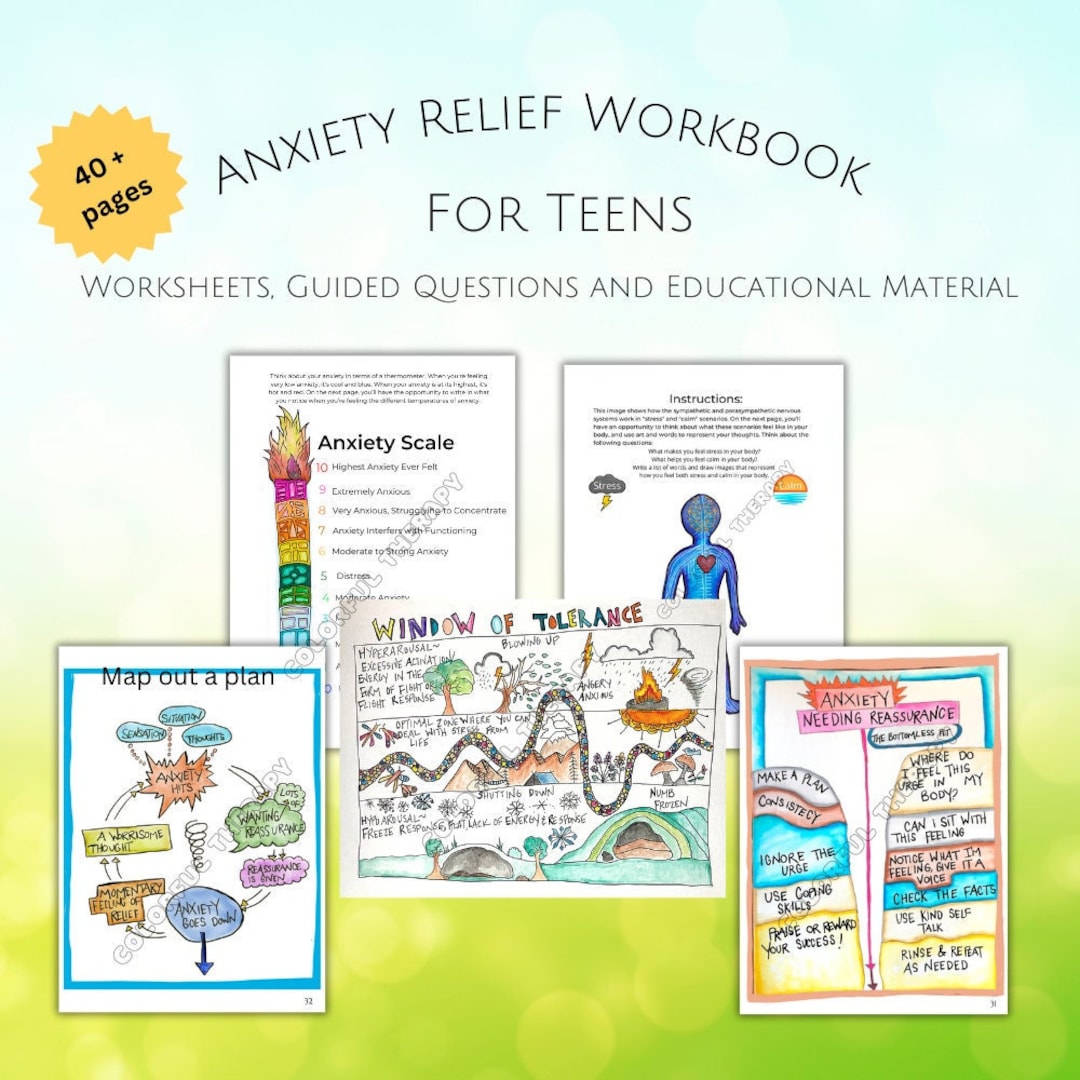 Anxiety Relief Workbook for Teens Stress Relief Tools Emotion ...