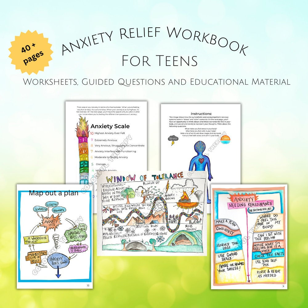 Anxiety Relief Workbook for Teens Stress Relief Tools Emotion ...