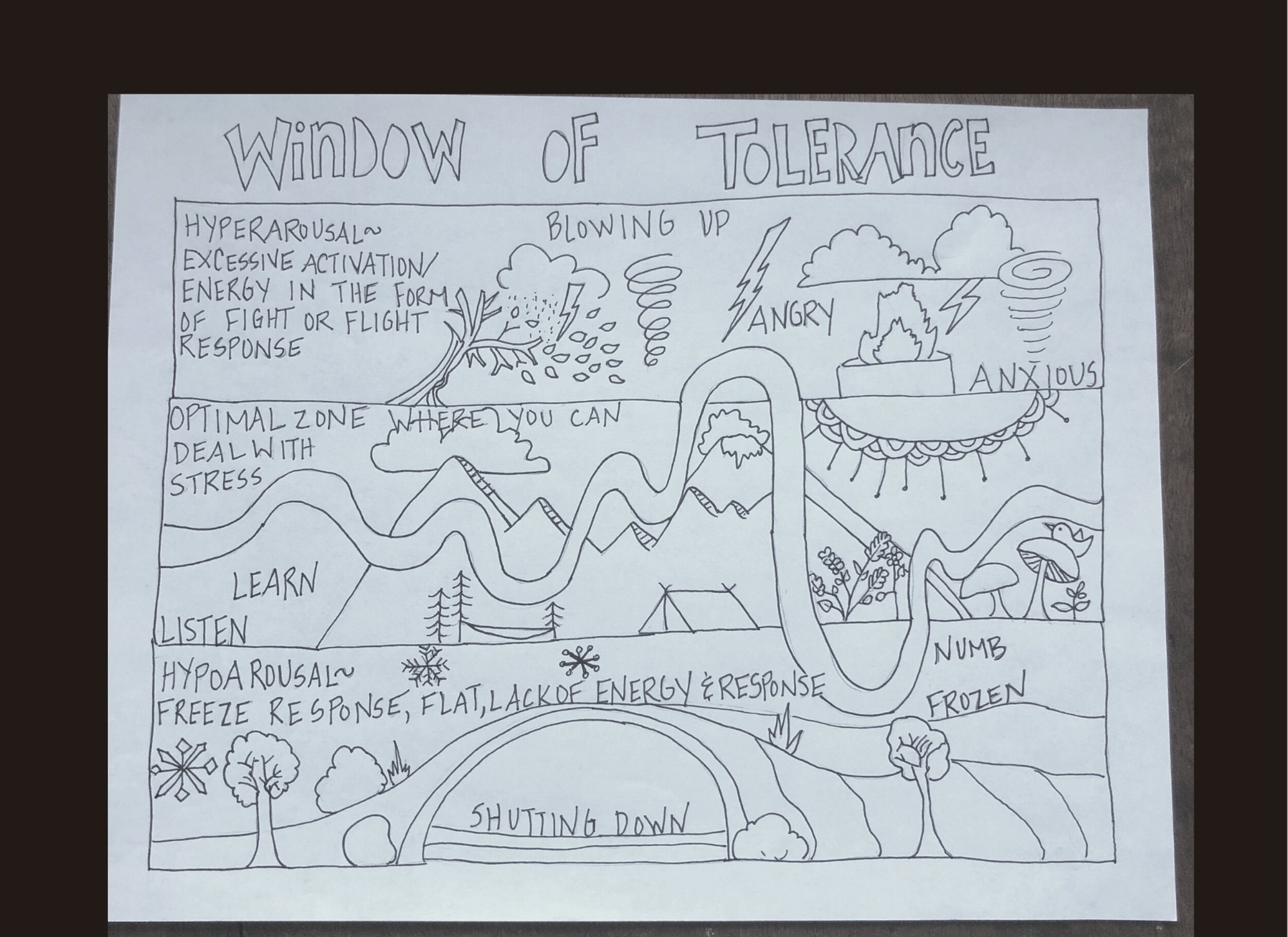 Window of Tolerance in Nature: Coloring Sheet | Etsy