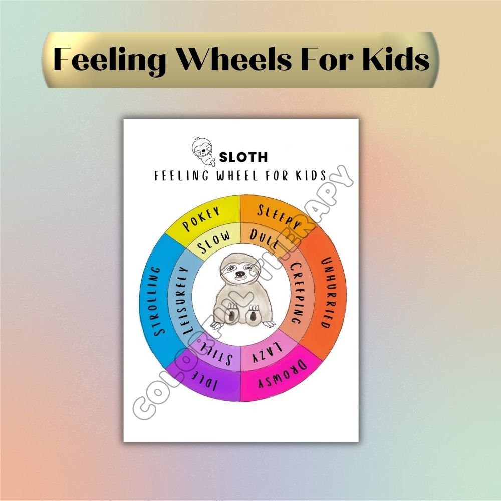 Feeling Wheel Posters for Kids Animal and Pattern Symbols Art Therapy ...