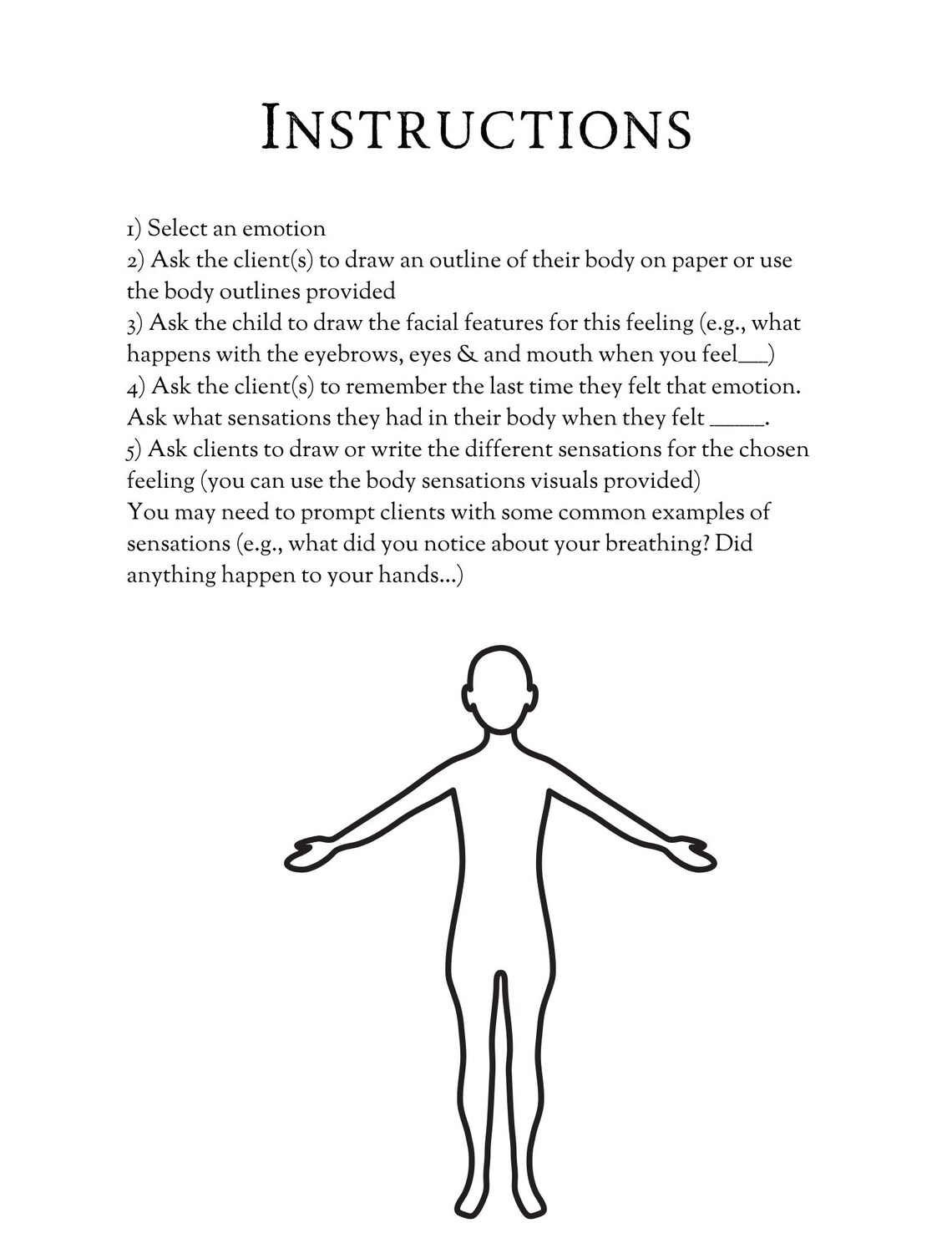 Body Awareness Sensations Worksheet Therapeutic Guide to Understanding ...