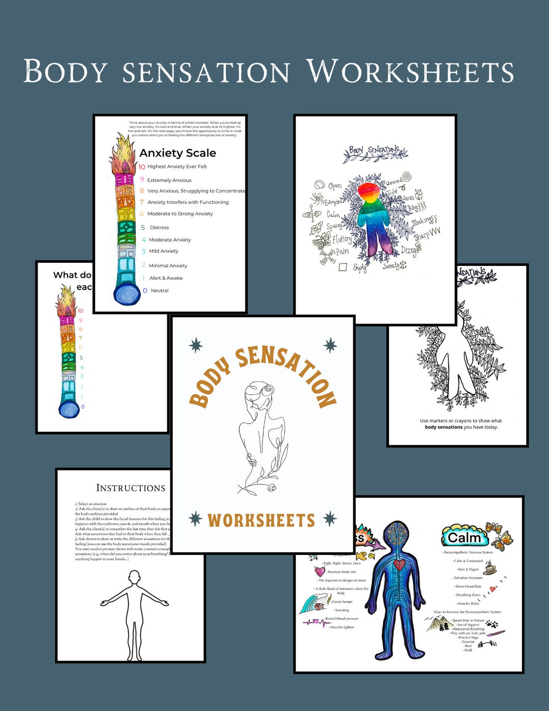 Body Awareness Sensations Worksheet Therapeutic Guide to Understanding ...