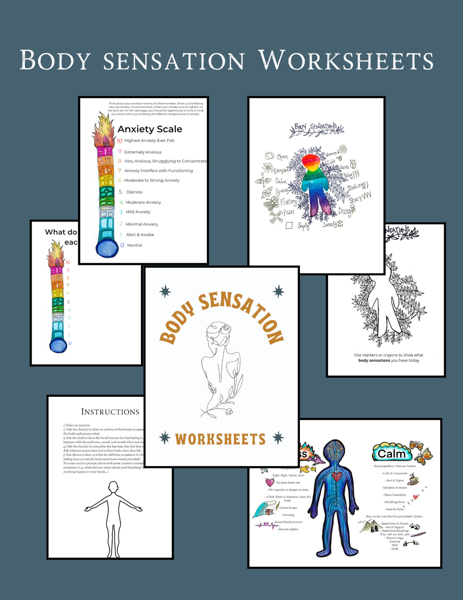 Body Awareness Sensations Worksheet Therapeutic Guide to Understanding ...