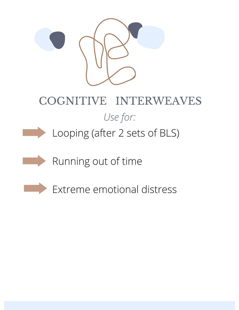 EMDR Worksheets Cognitive Interweaves Packet Tool Helpful List - Etsy