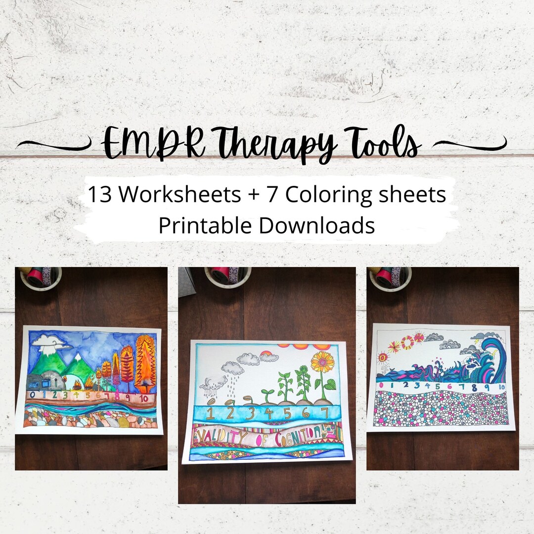 EMDR Guide Packet Instructional Coloring Sheets Therapeutic Guides ...