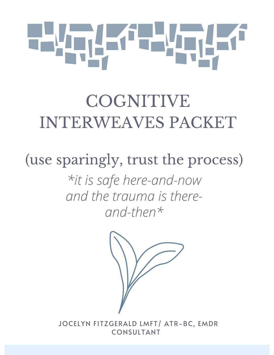 EMDR Worksheets Cognitive Interweaves Packet Tool Helpful List of Terms and Statements for ...