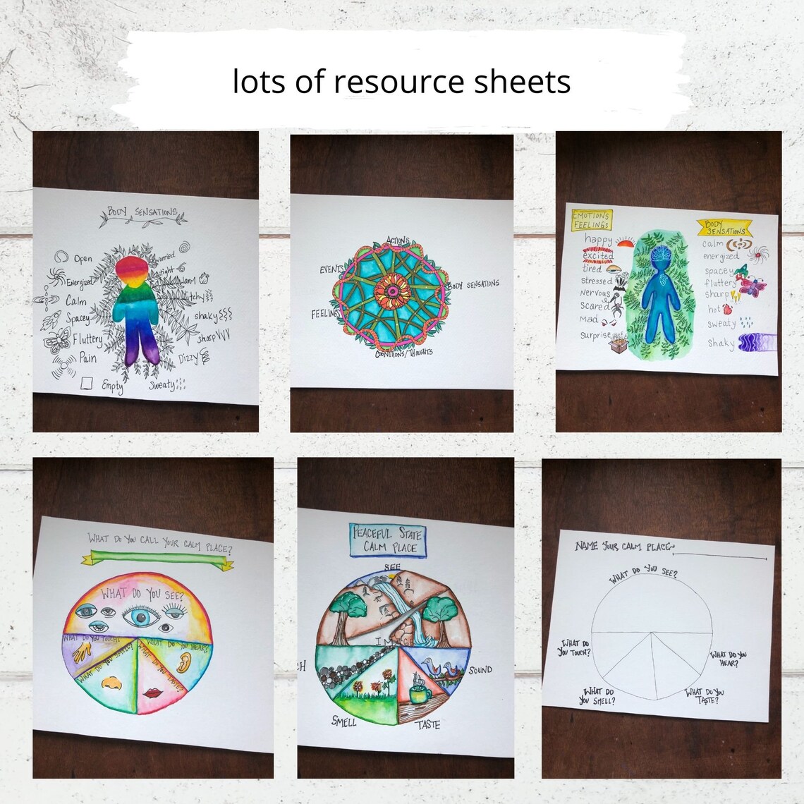 EMDR Guide Packet Instructional Coloring Sheets Therapeutic Guides ...