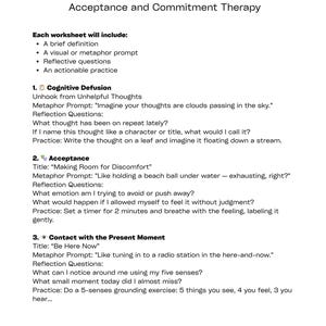 ACT Hexaflex Poster and Worksheets - Etsy