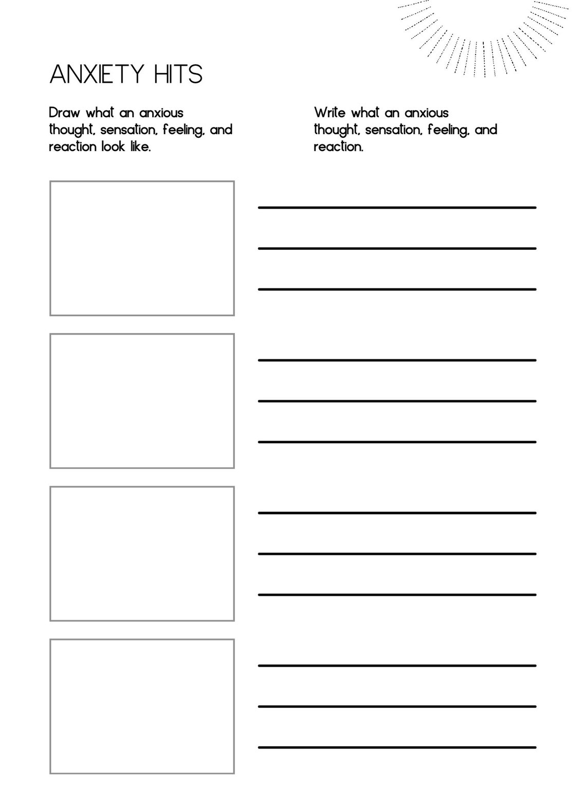 Anxiety Worksheet Therapeutic Guide to Understand Anxiety - Etsy