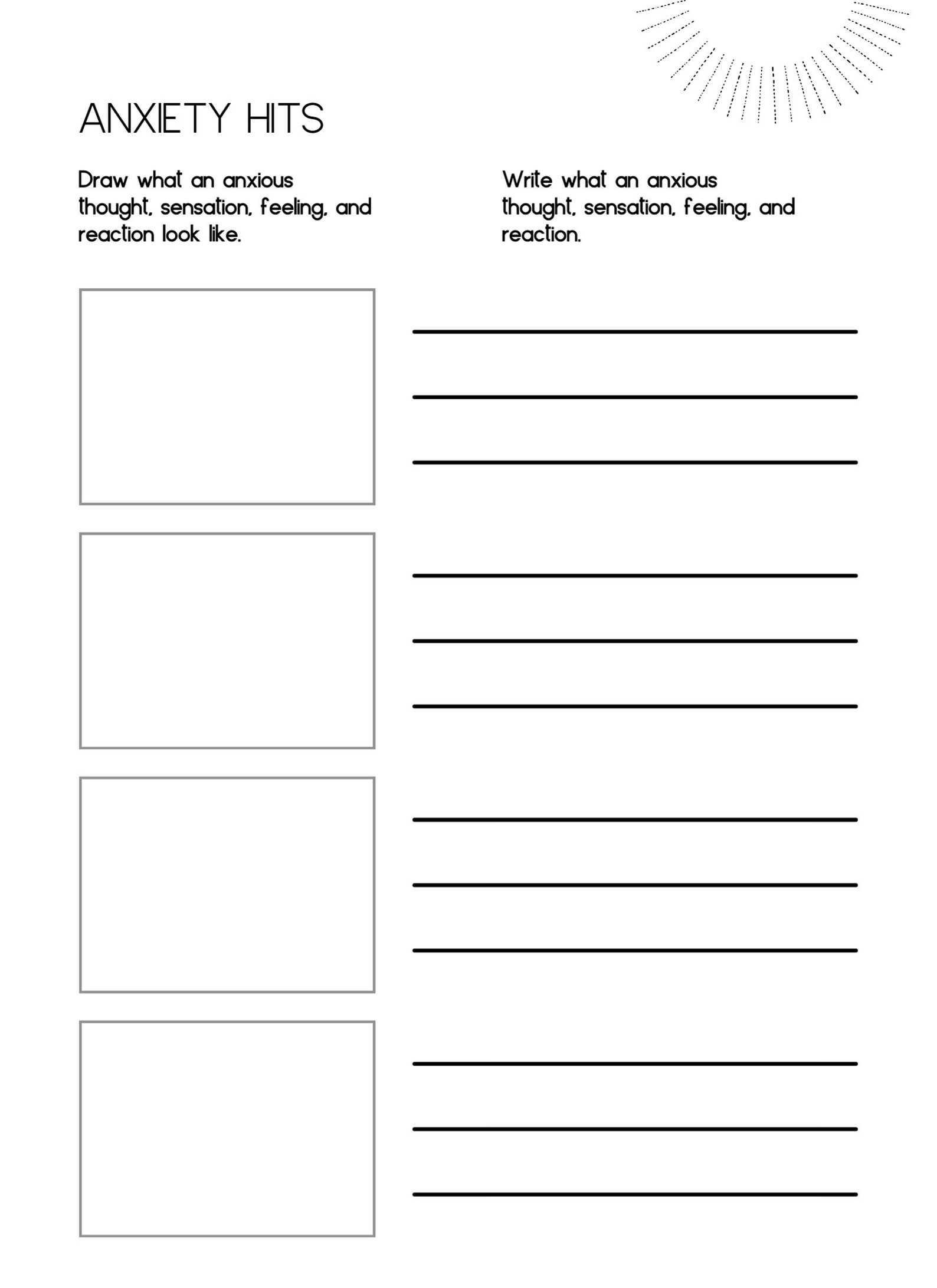 Anxiety Worksheet Therapeutic Guide to Understand Anxiety - Etsy
