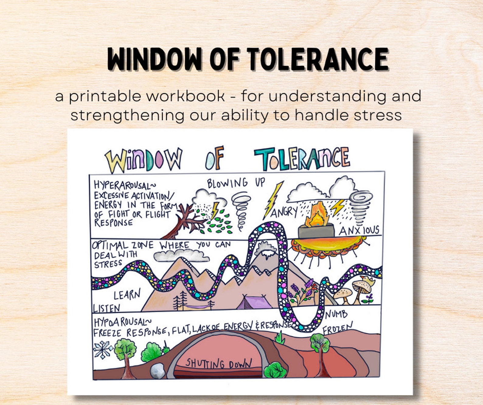 Guide to Window of Tolerance Self Regulation Skills Manage Big - Etsy