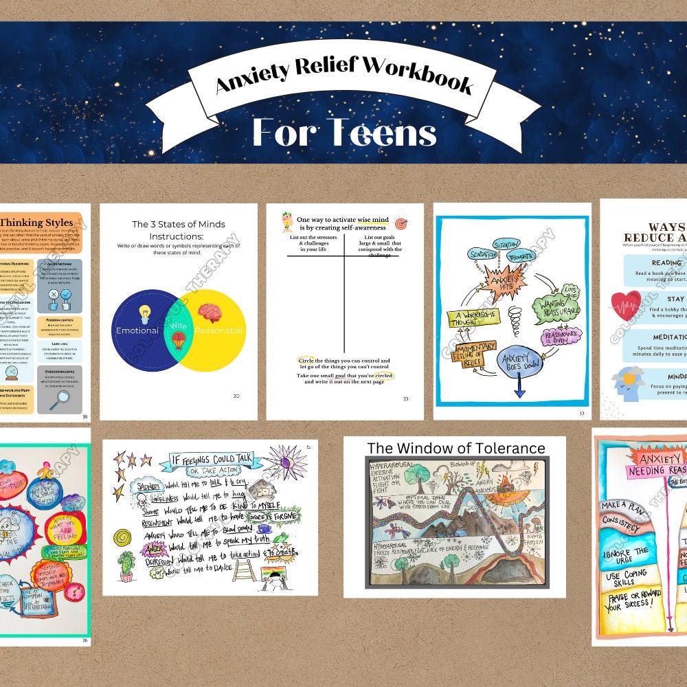 Anxiety Relief Workbook for Teens Stress Relief Tools Emotion ...