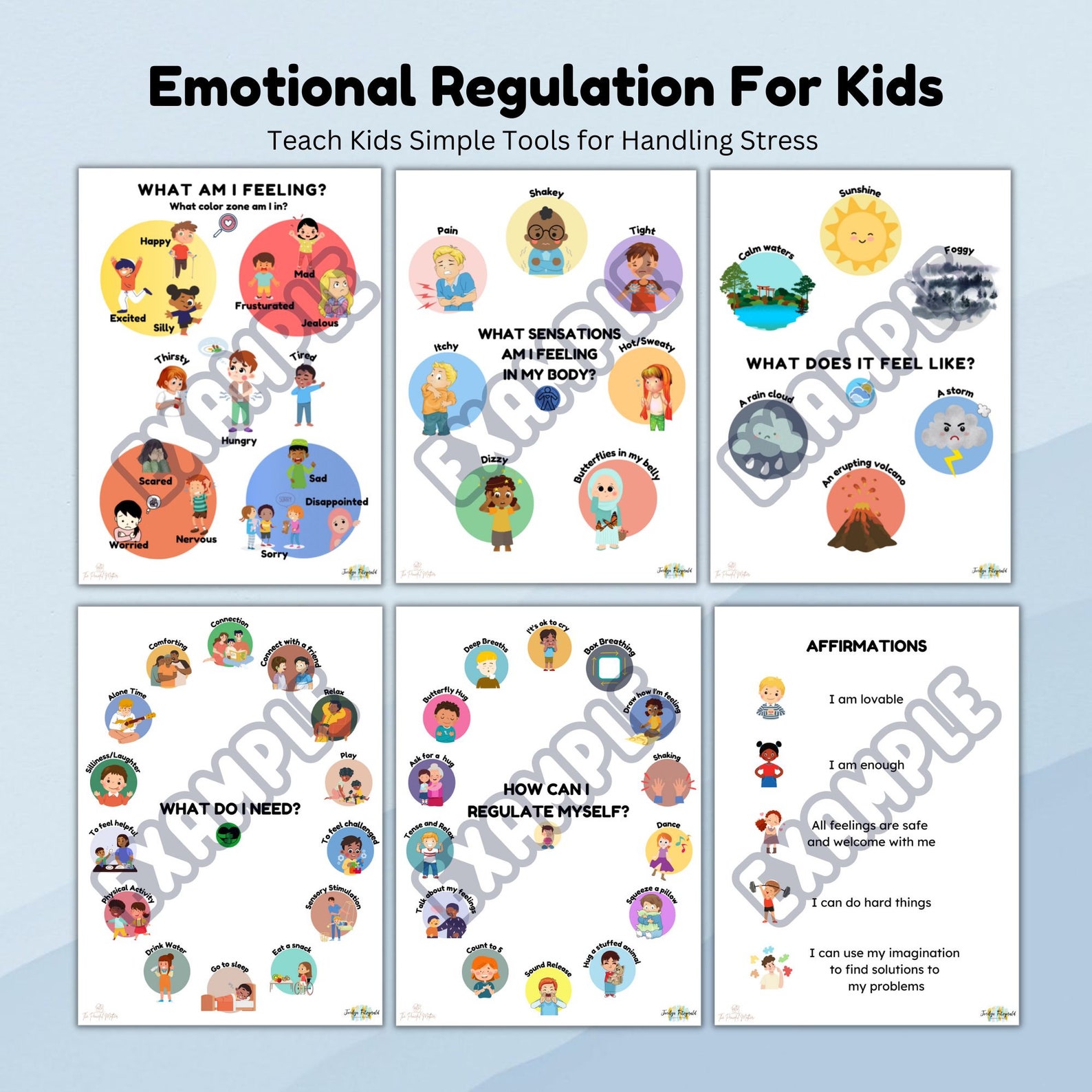 Emotion Regulation Posters for Kids Using Body Movements Managing Big ...