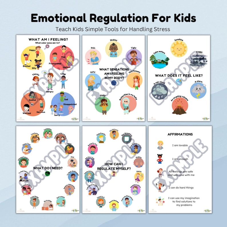 Emotion Regulation Posters for Kids Using Body Movements Managing Big ...