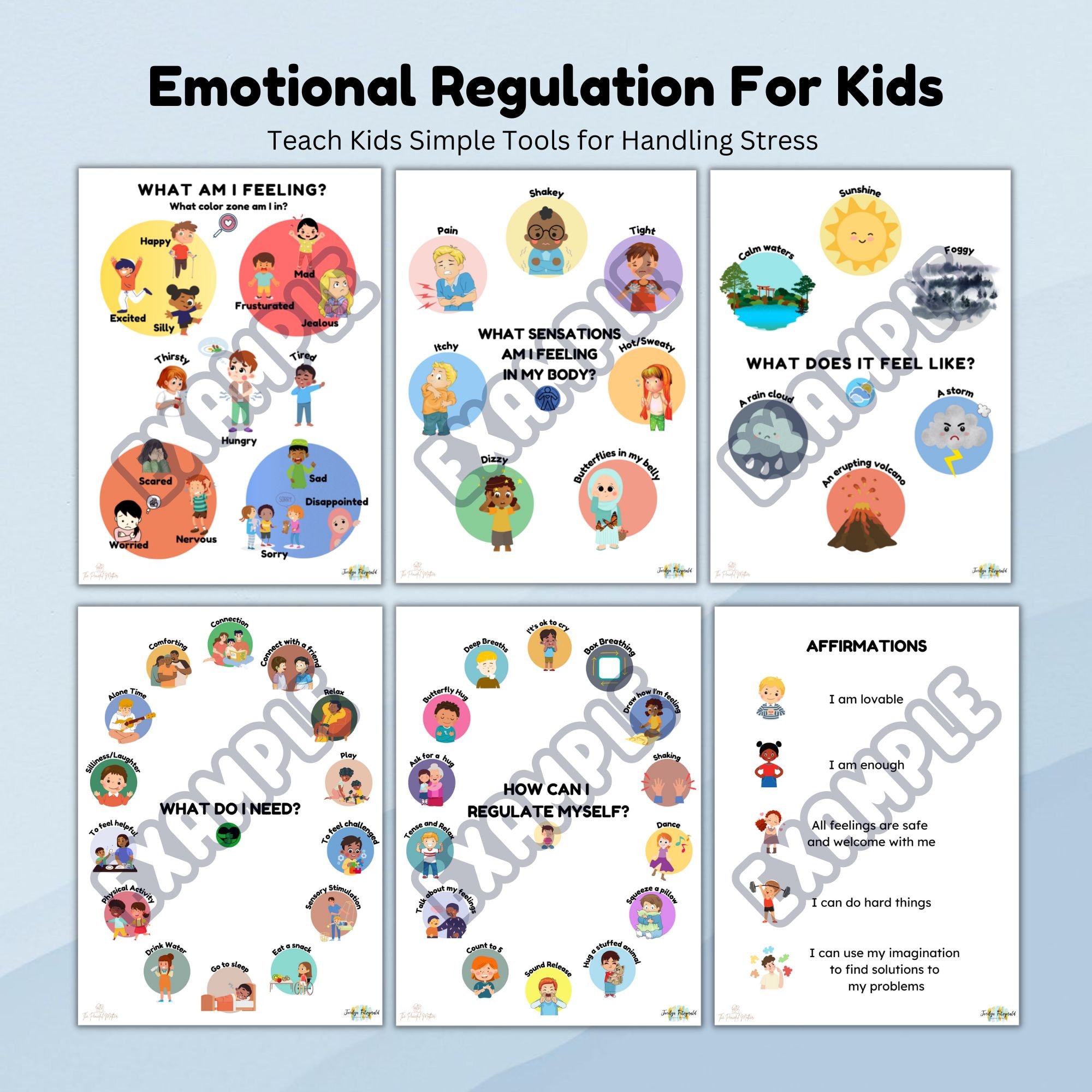 Emotion Regulation Posters for Kids Using Body Movements Managing Big ...