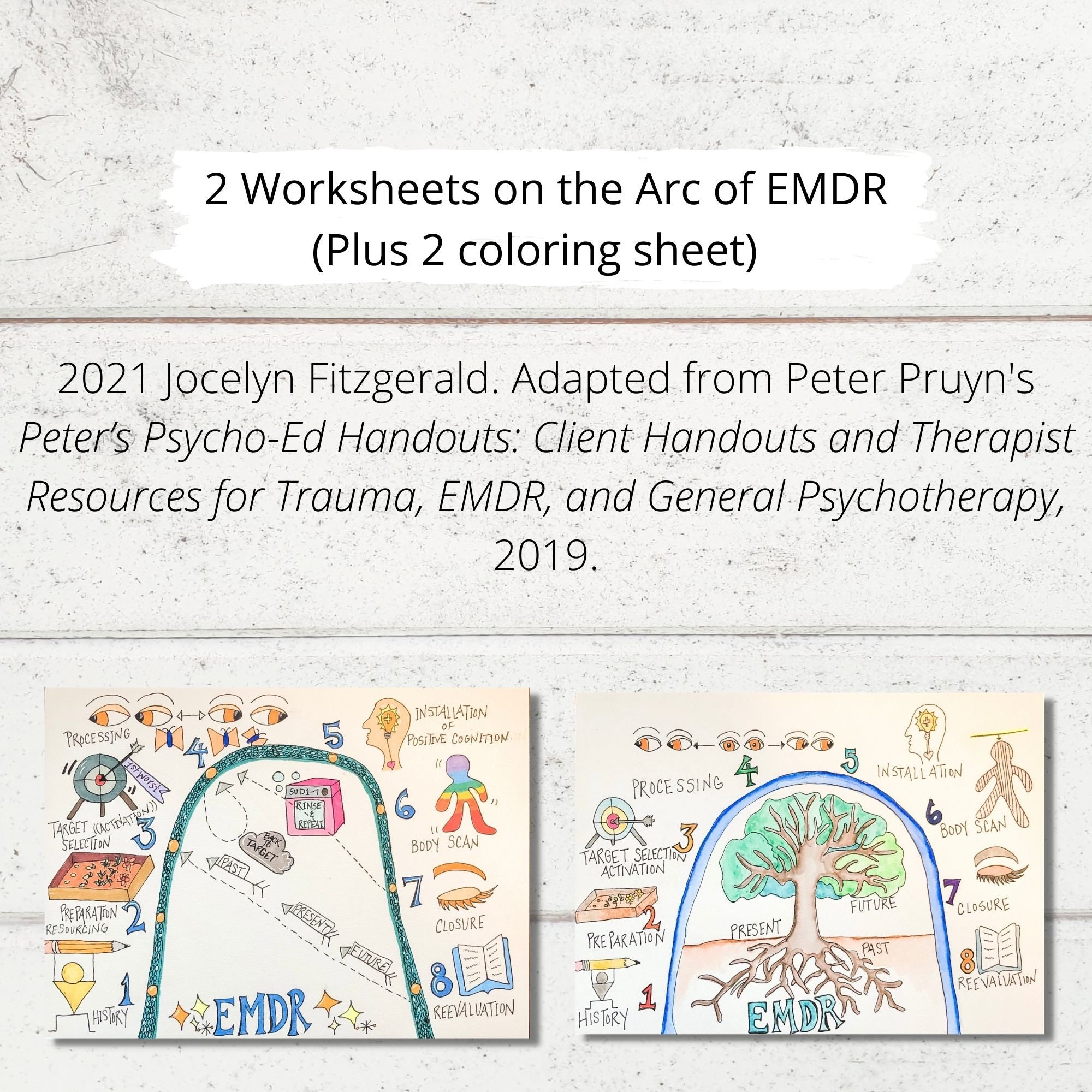 EMDR Guide Packet: Instructional Coloring Sheets Therapeutic - Etsy