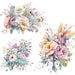 Floral Clipart Pastel Color Flower / Clip Art Elements / Watercolor Art ...