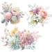 Floral Clipart Pastel Color Flower / Clip Art Elements / Watercolor Art ...