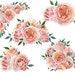 Coral Sunset Roses Floral Clipart Flower Clip Art Elements / Watercolor ...
