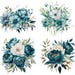Teal Floral Clipart Blue Green Color Flower / Clip Art Elements ...