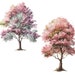 Pink Tree Clipart / Clip Art Elements / Trees Watercolor Art / Graphics ...