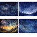 Watercolor Starry Night Sky Scene Digital Paper Clipart, Invitations ...