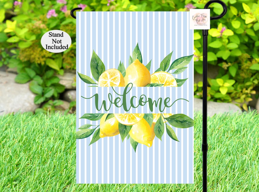 Lemon Welcome Flag, Summer Flag, Lemon Yard Flag, Summer Garden Flag ...