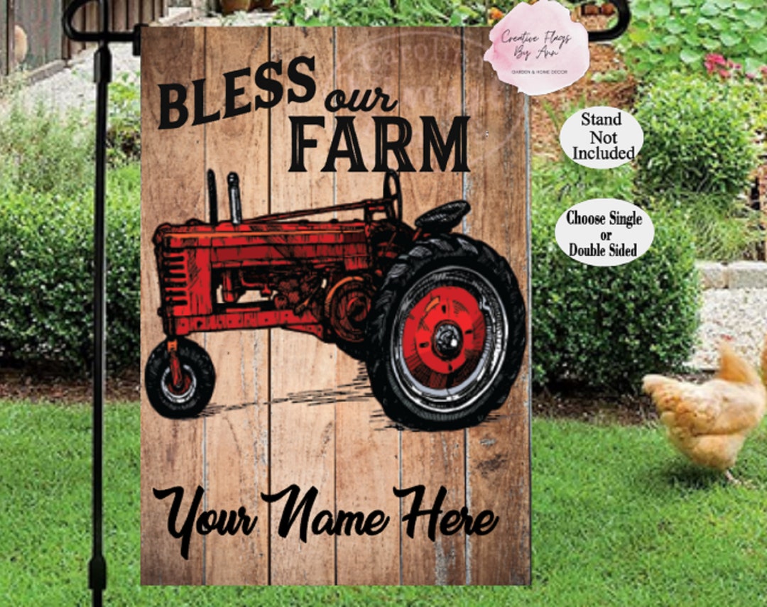 Farm Welcome Flags , Bless Our Farm Garden Flag, Tractor Yard Flag ...