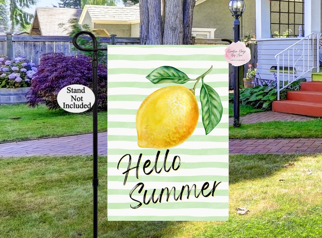 Lemon Welcome Flag, Hello Summer Flag, Lemon Yard Flag, Summer Garden ...