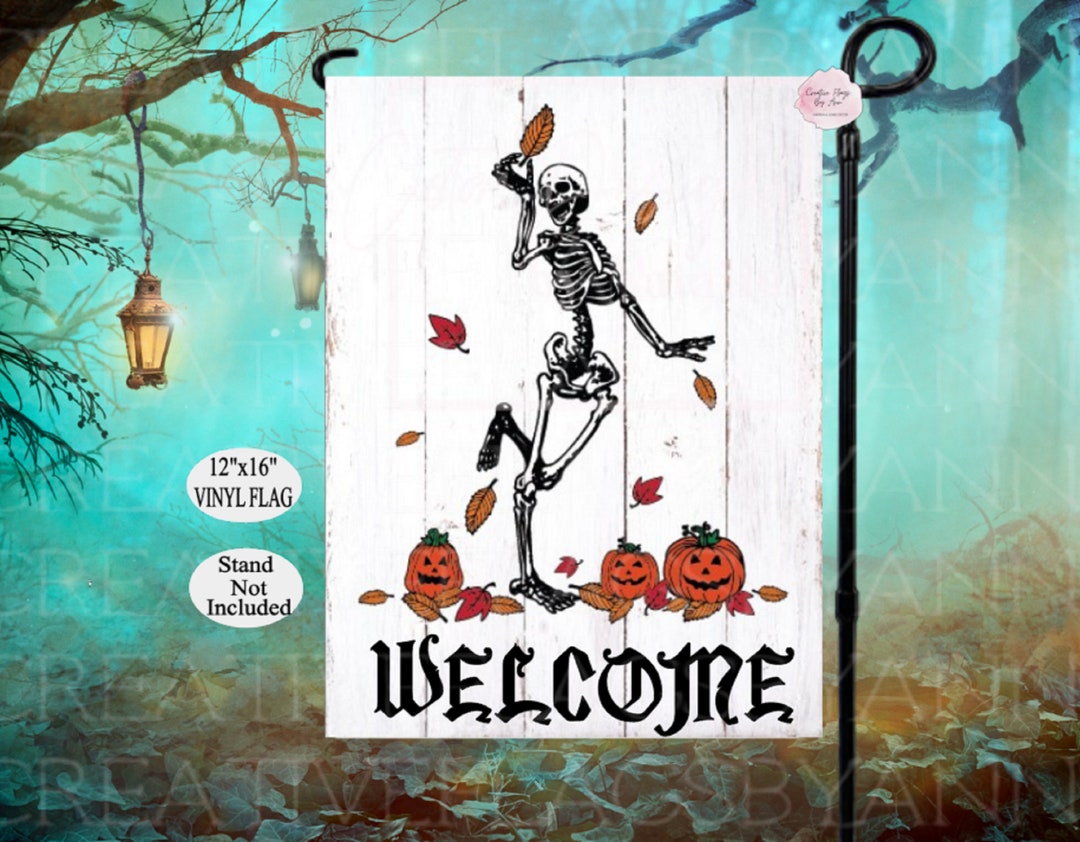 Dancing Skeletons Flag, Skeleton Garden Flag, Halloween Flag, Fall Yard ...