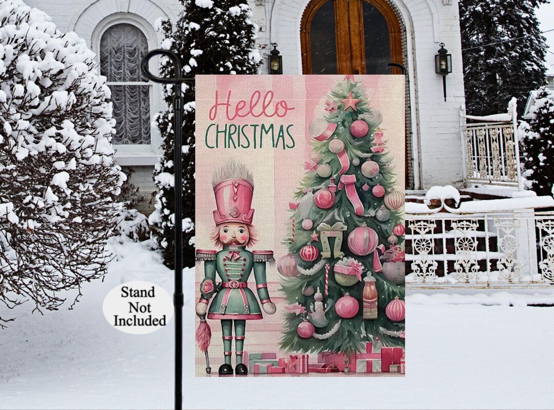 Pink Nutcracker Flag, XMAS Flags, Merry Christmas Flag, Holiday House ...